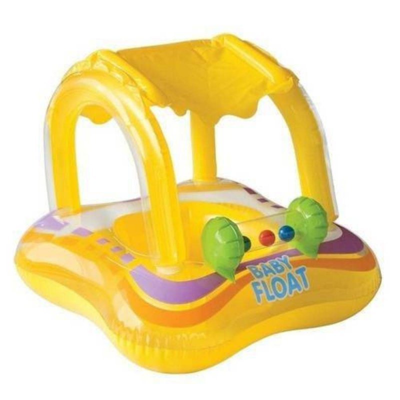 Boia Inflável Baby Bote Kiddie Com Cobertura Piscina - Intex Amarelo ...