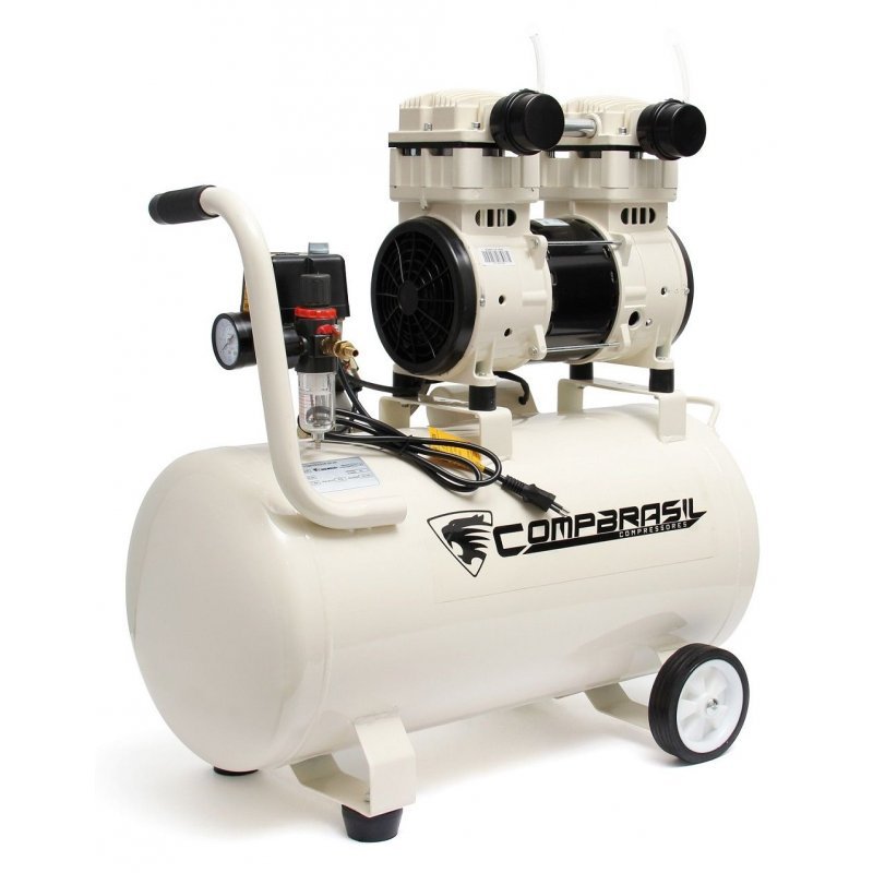 Compressor de ar Silencioso 50 litros 8 PCM Odontológico - 220 v ...