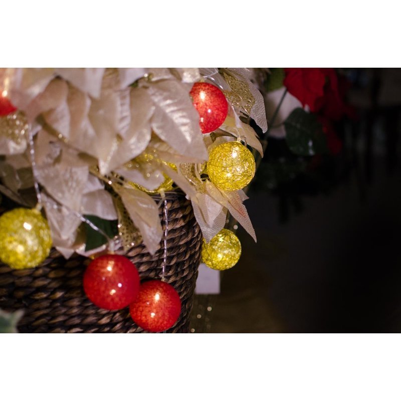 Cordão de luz Natal Redgold - ornamentação árvores decoração festa e ...