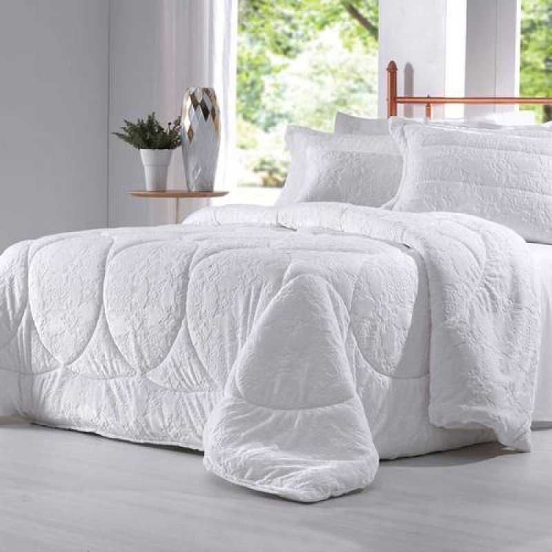 Edredom Queen Blend Elegance Anabella - Altenburg Branco | MadeiraMadeira
