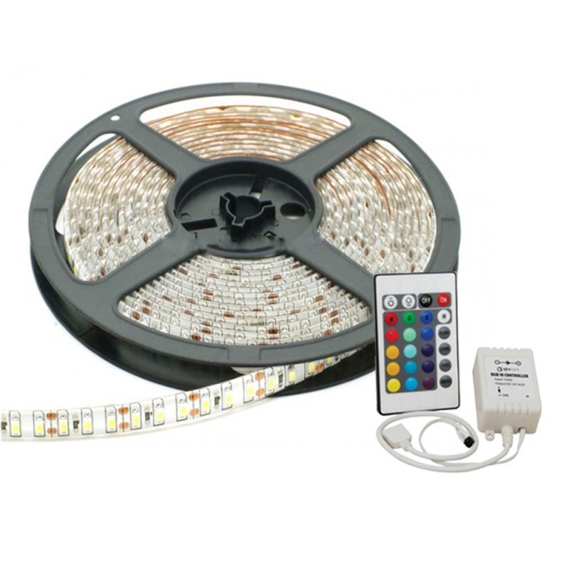 Fita Led RGB 3528 12V Rolo 5M Ip65 com Fonte 3A | MadeiraMadeira Fita Led RGB 3528 12V Rolo 5M Ip65 com Fonte 3A | MadeiraMadeira