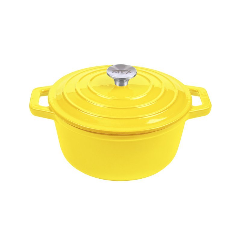 Panela de Ferro Fundido Esmaltada Redonda 21 Cm - Stex Cookware - 3,0 ...