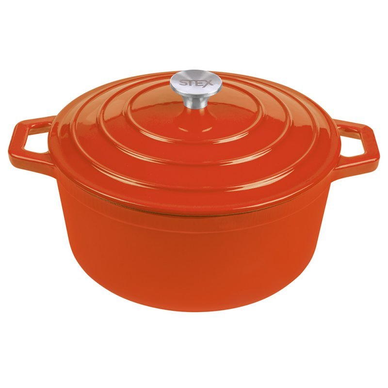 Panela de Ferro Fundido Esmaltada Redonda 28 Cm - Stex Cookware - 6,5 ...