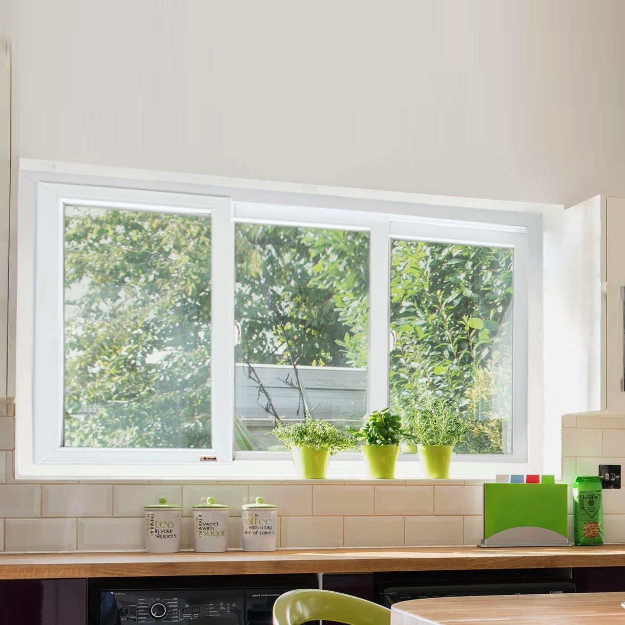 Janela de PVC 100x150cm 3 Folhas com Vidro Liso ITEC Brimak ...