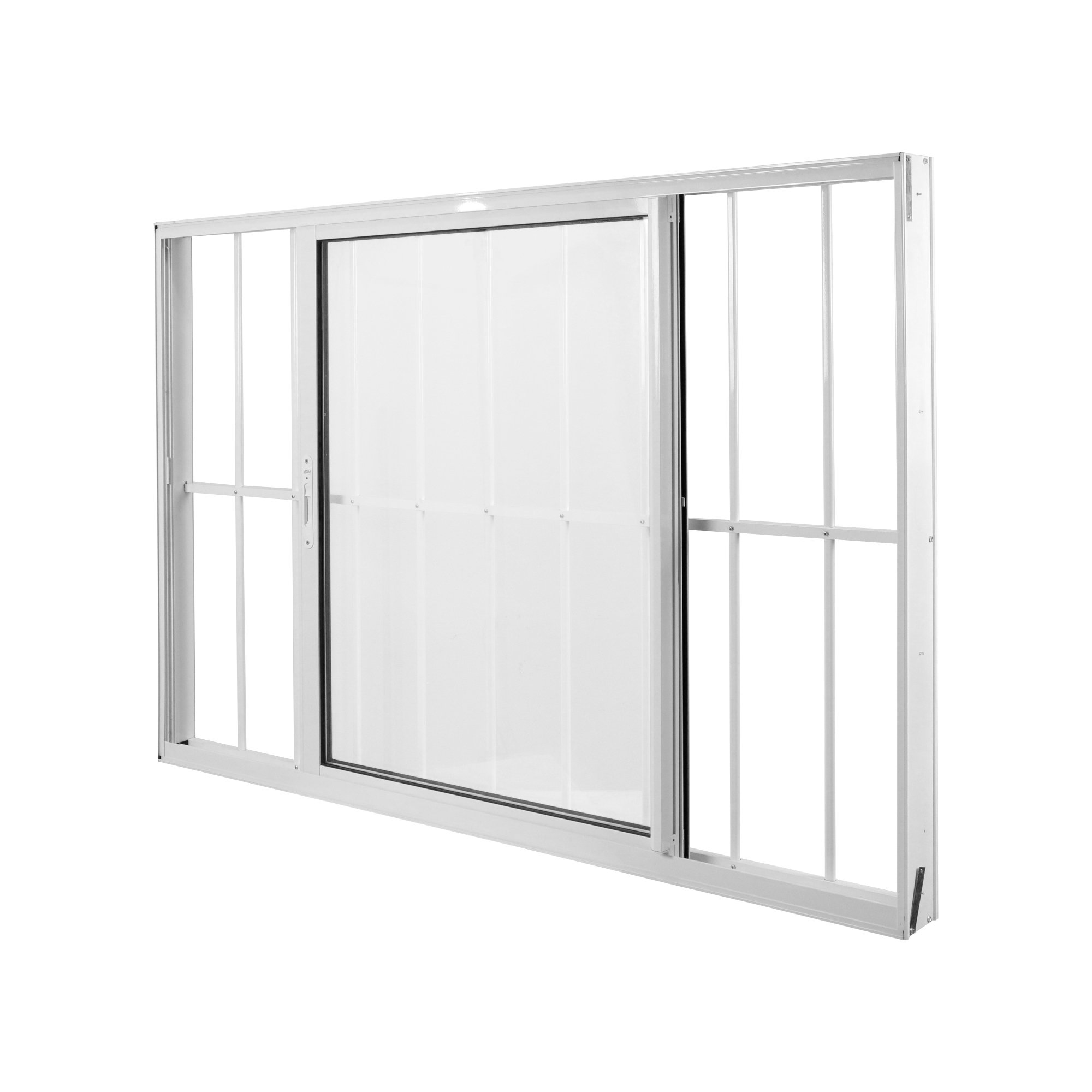 Janela de Alumínio de Correr 100x120cm 2 Folhas com Grade e Vidro Liso ...