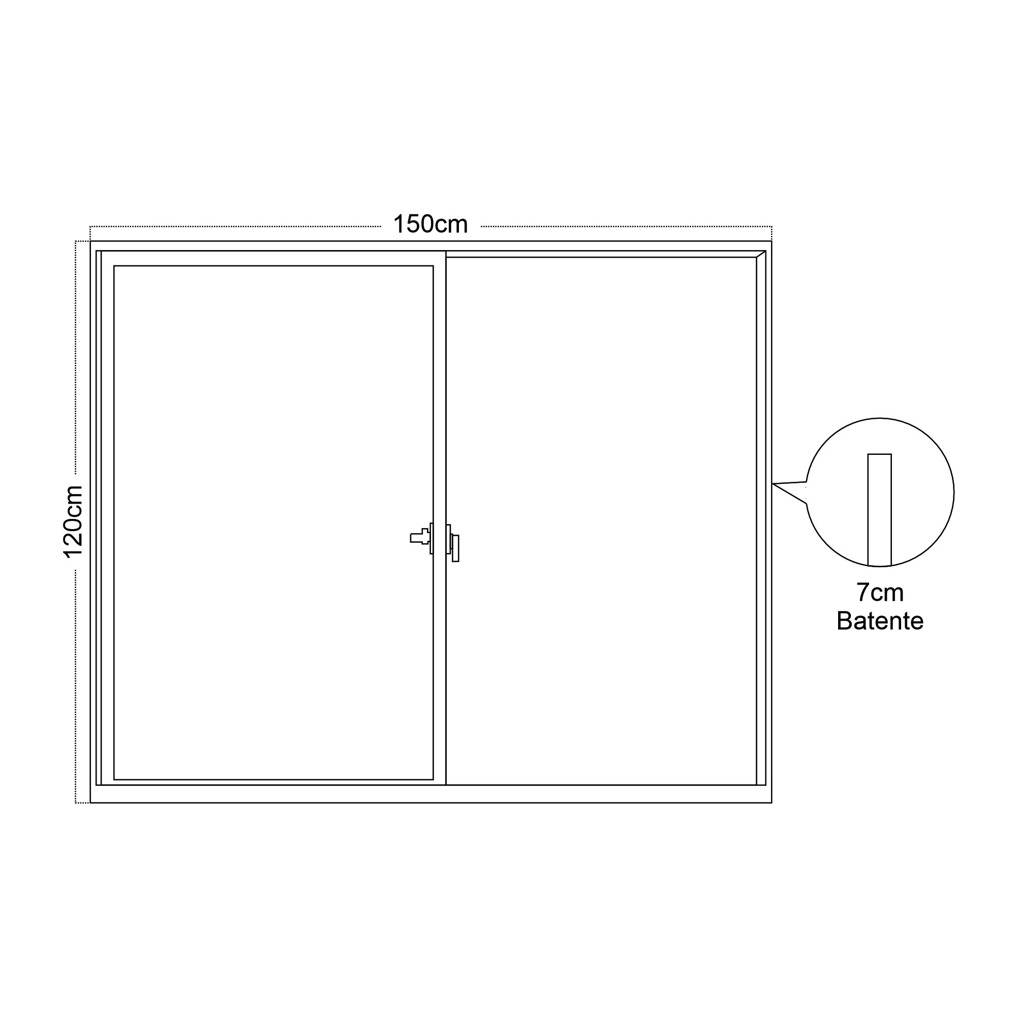 Janela de Alumínio de Correr 120x150cm 2 Folhas com Grade e Vidro Mini Boreal Linha Soft MGM ...