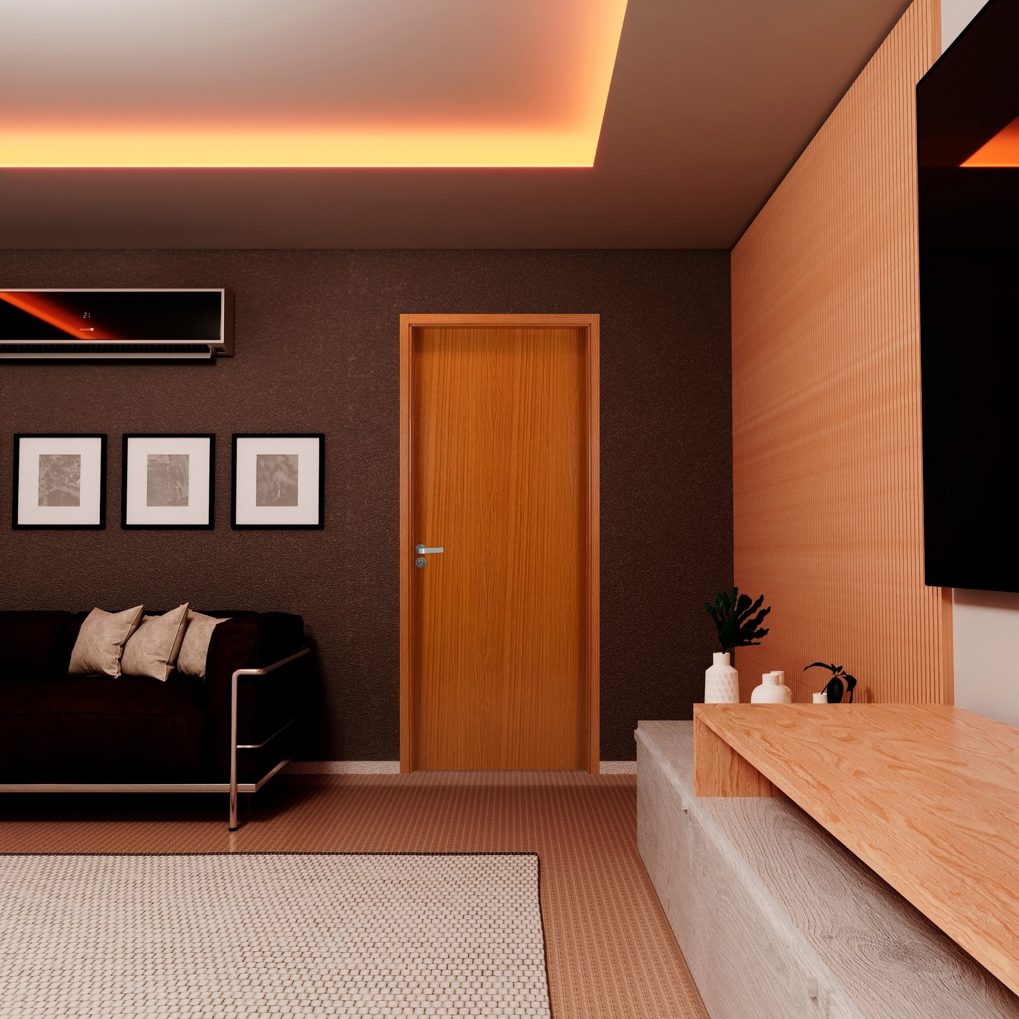 Kit Porta de Madeira Lisa 215x94cm com Batente de MDF Ultra 10cm ...