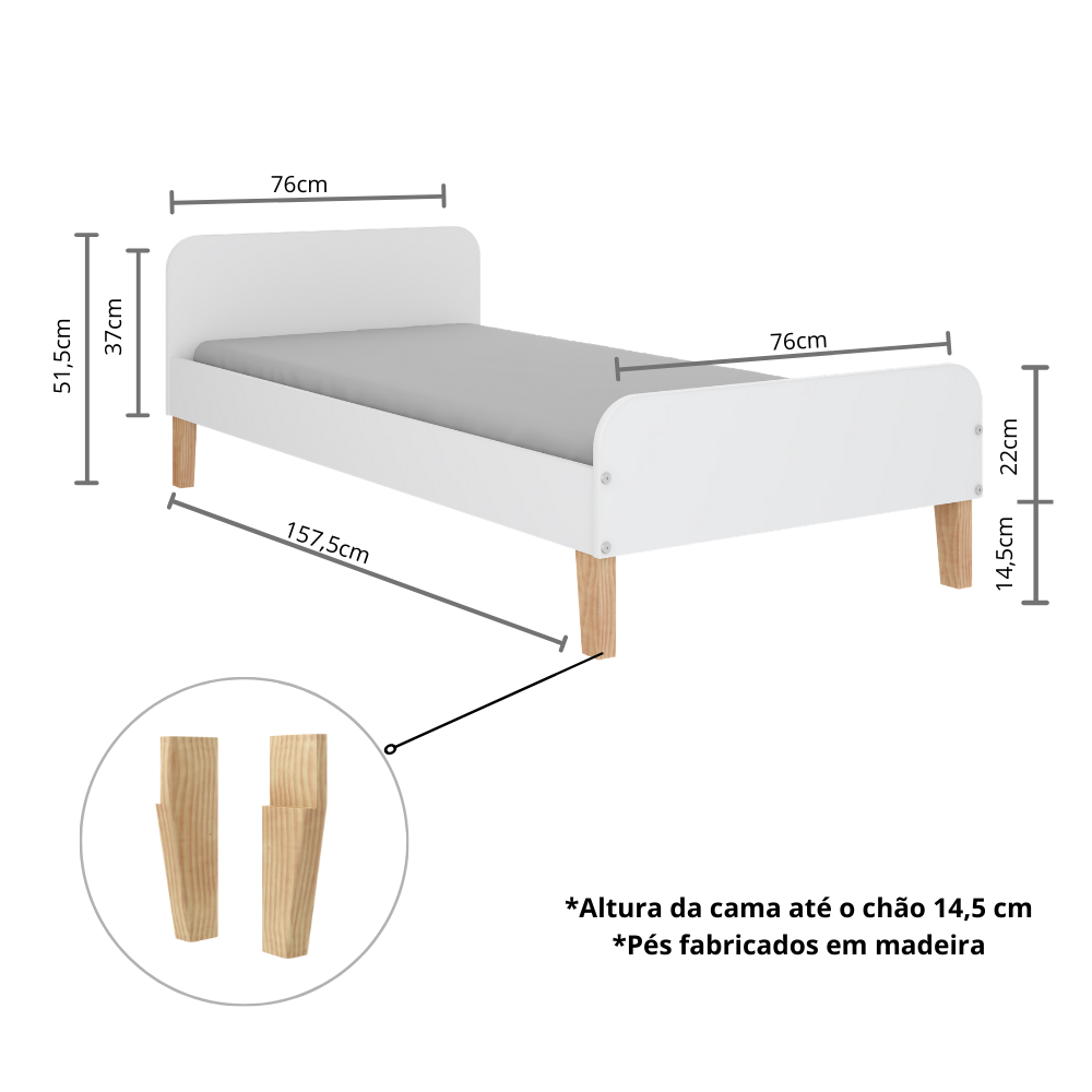 Mini Cama Infantil Montessori Movelbras | MadeiraMadeira