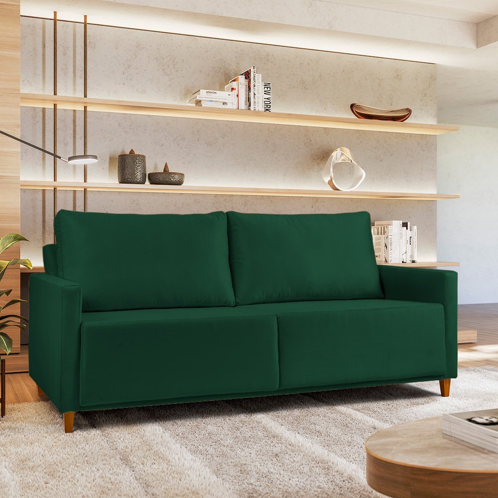 Sofá em Veludo 3 Lugares Angela Yescasa | MadeiraMadeira