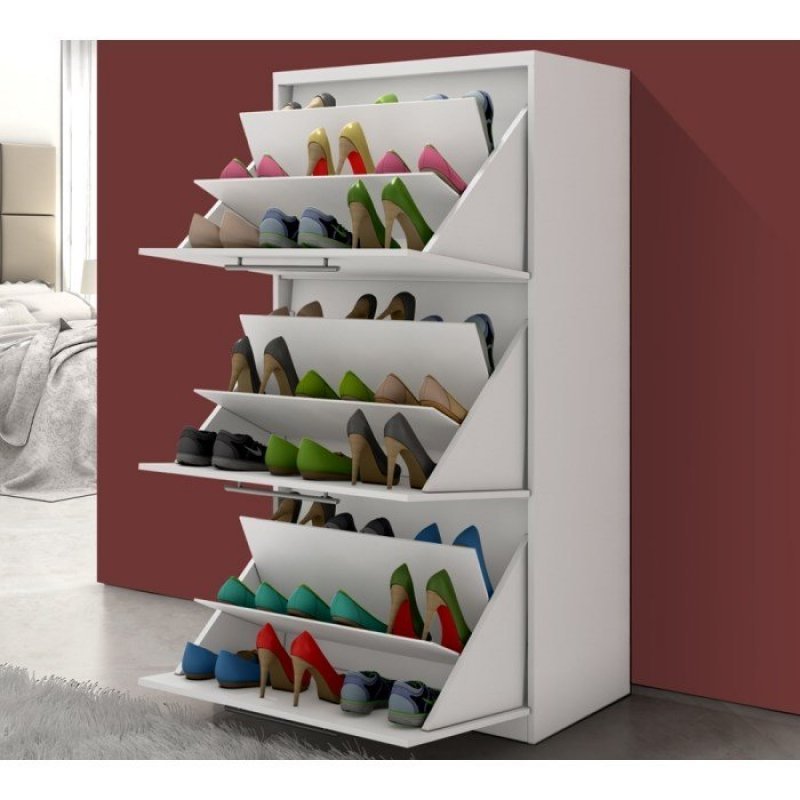 Sapateira 3 Portas Mille Branco Milani Movelaria Branco - MadeiraMadeira