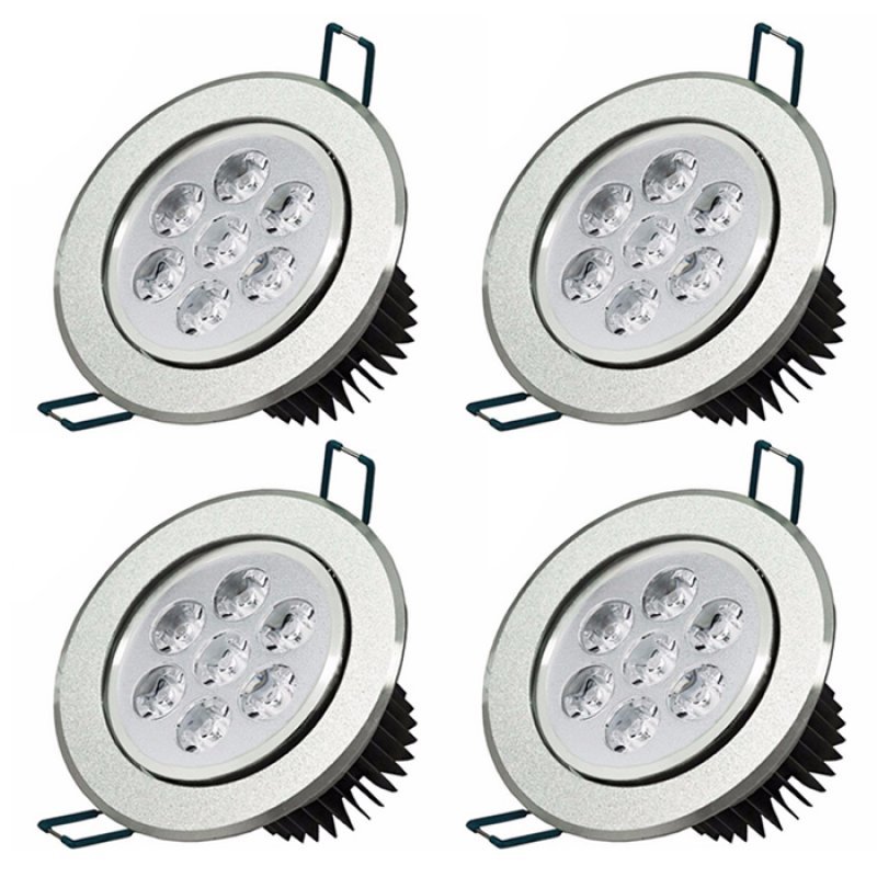 Spot Dicróica Led Direcional 7w Branco Quente Cromado Kit 4 ...