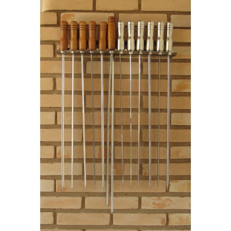 Suporte para Espeto de parede em Inox- capacidade 12 espetos ...