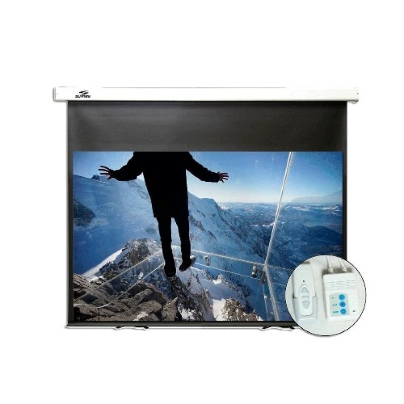 Tela Projeção Elétrica com Controle 100" Bordas 4:3 FullScreen 2,00x1 ...